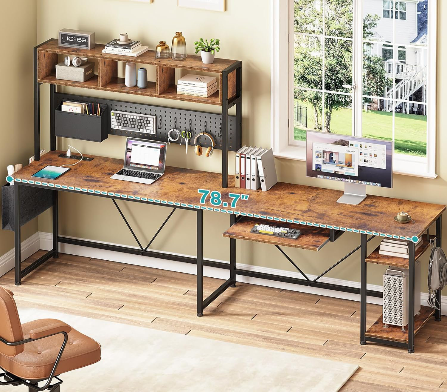 corner office desk with keyboard tray