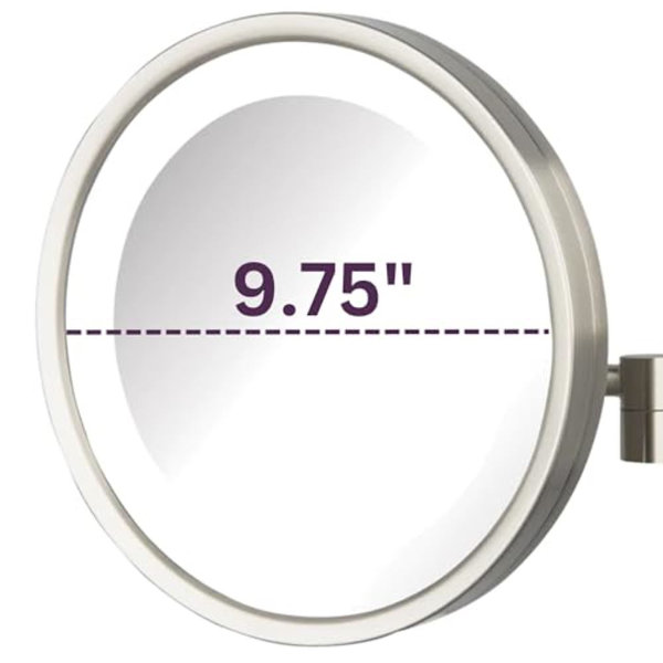 Jerdon 9.5" Lighted Wall Mount Magnified Makeup Mirror, Plug In ...