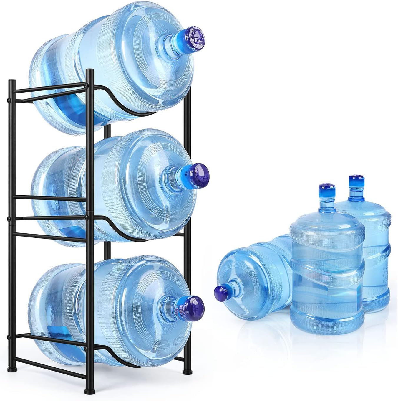 17 Stories 3 Tier Water Bottle Storage 3/5 Gallon Water Cooler Rack ...