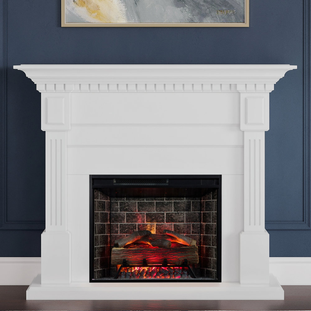 Modern Ember Augustine Mantel Package with 28" Electric Fireplace ...