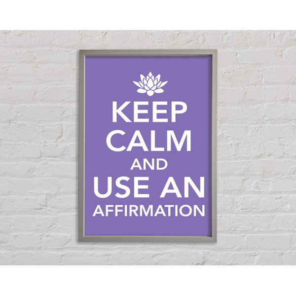 Bright Star Keep Calm Affirmation - Single Picture Frame Typography on ...