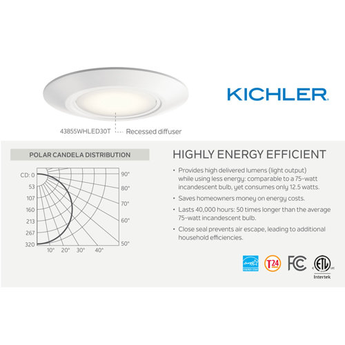 Kichler Lighting Kichler Horizon 6.5" 3000K LED Downlight with ...