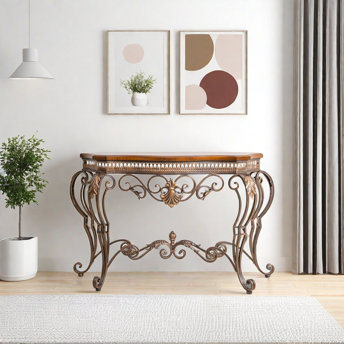 Liu's ink furniture Retro Iron Art Console Table | Wayfair