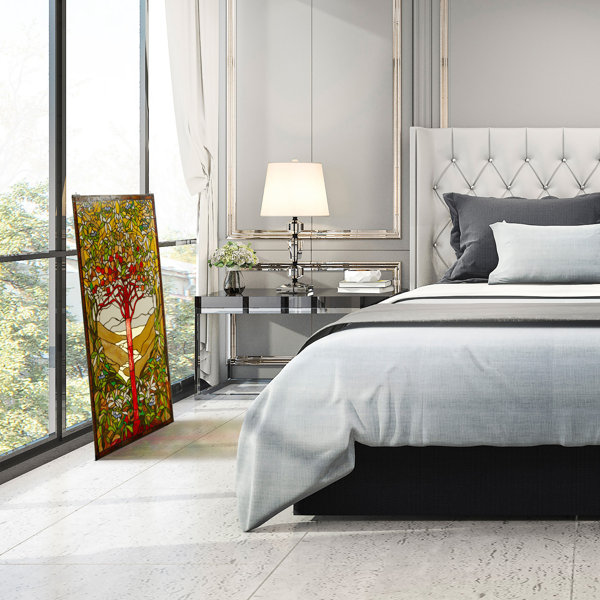 Bloomsbury Market 48"H Grand Tree Tiffany-Style Stained Glass Window ...