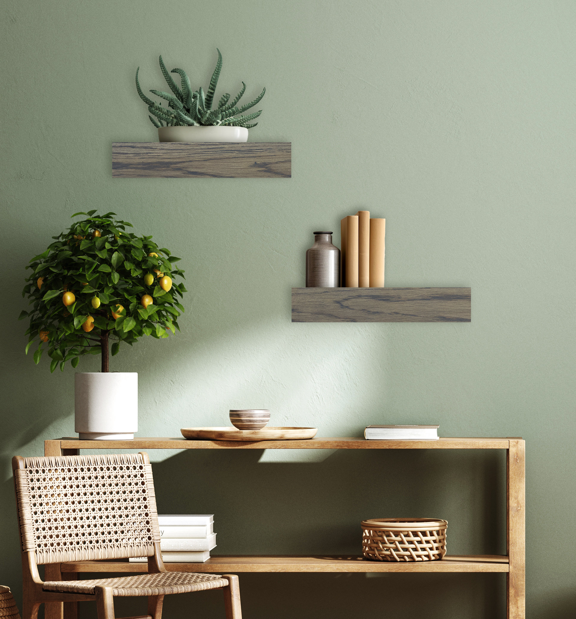 Rayne Mirrors Oak Solid Wood Floating Shelf | Wayfair