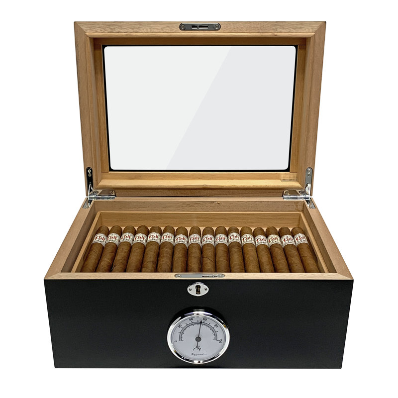 Quality Importers Bally Black Cigar Humidor by Humidor Supreme, 100 ...