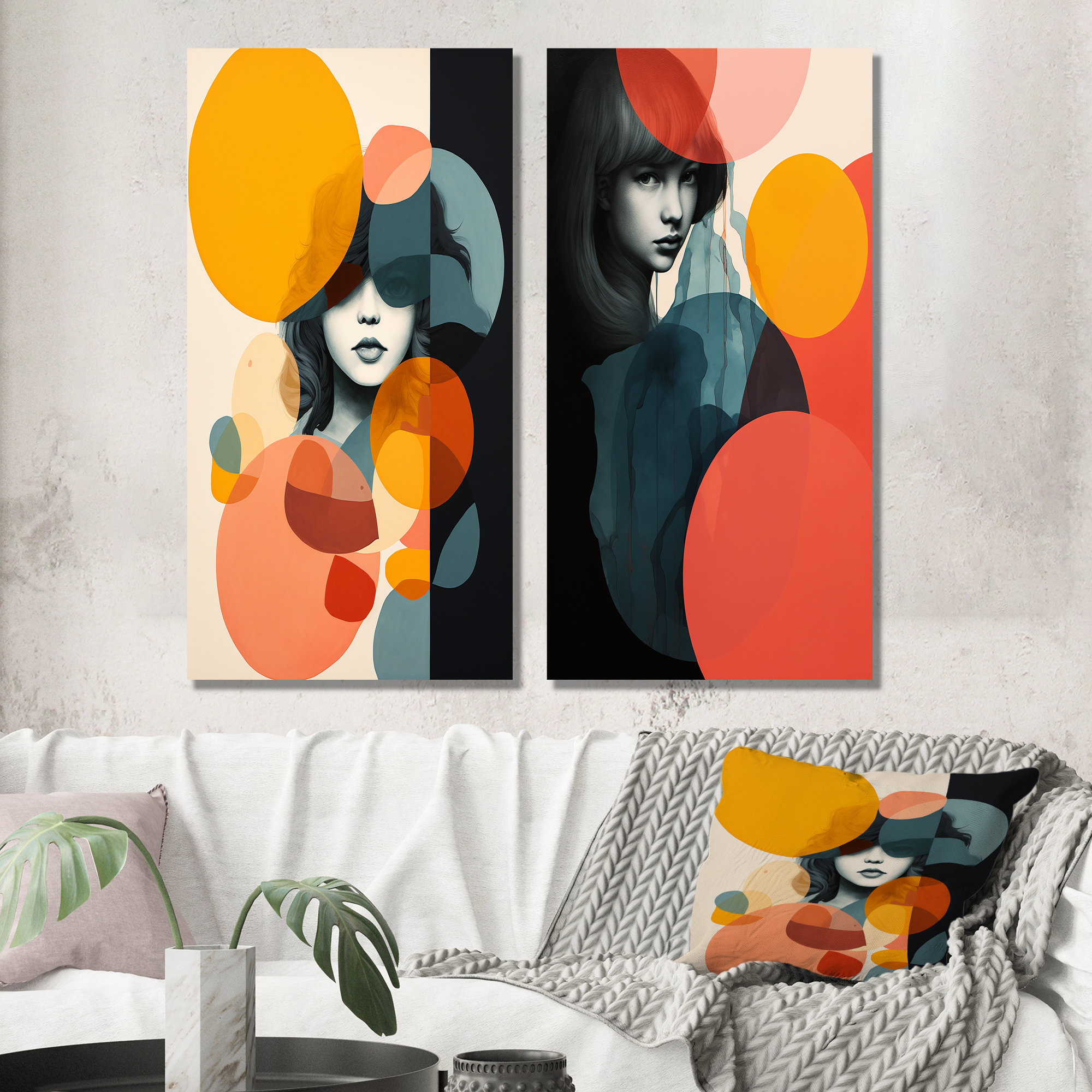 George Oliver Woman Portait Collage Fusion Forms I - Abstract Collages ...