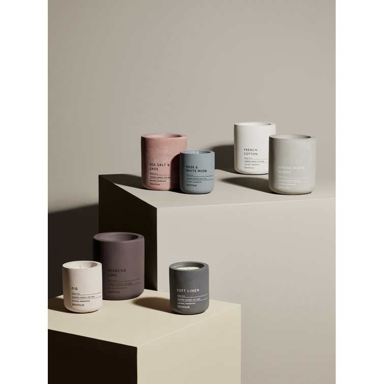 Blomus Fraga French Cotton Scented Jar Candle with Stone Holder ...