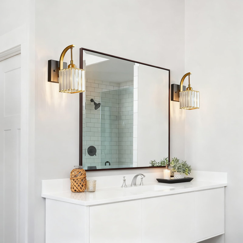 Mercer41 Modern Wall Sconces Set Of 2, Crystal Vanity Lights For ...