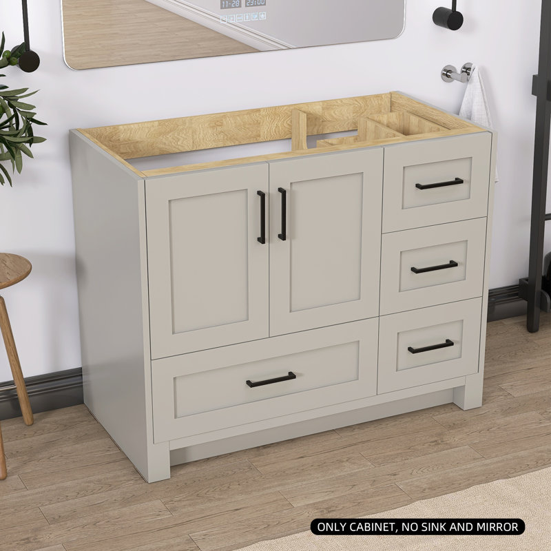 Ogonbrick Solid Wood 42'' Single Bathroom Vanity Base Only | Wayfair