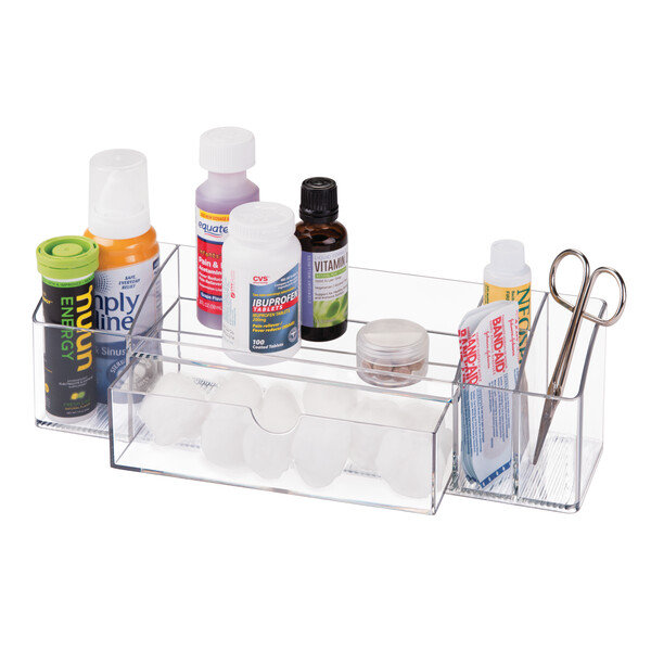 iDesign Recycled Plastic Divided Medicine Cabinet Organizer – Clear ...