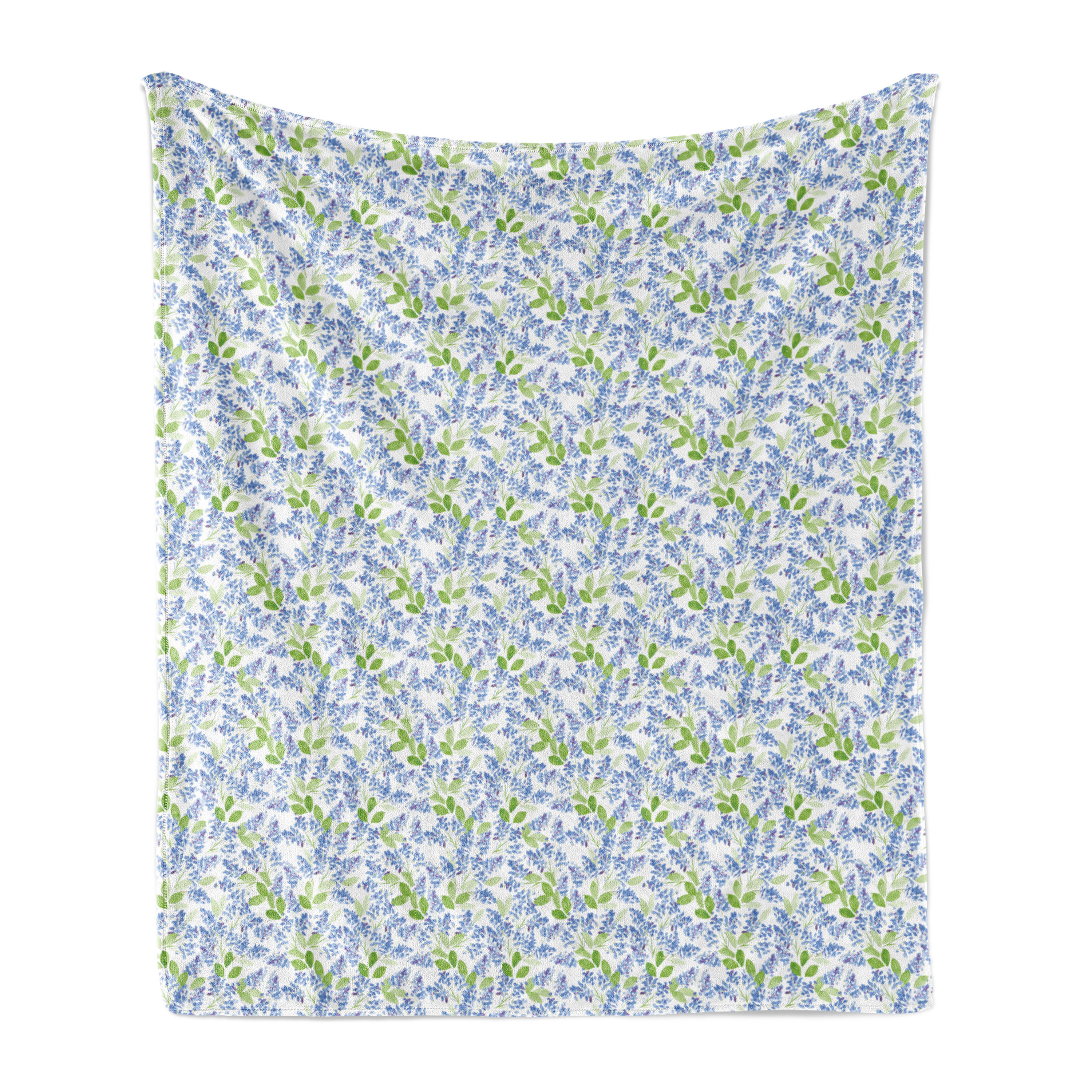 Ambesonne Lavender Fleece Throw Blanket Pastel Watercolor Flower Lime ...