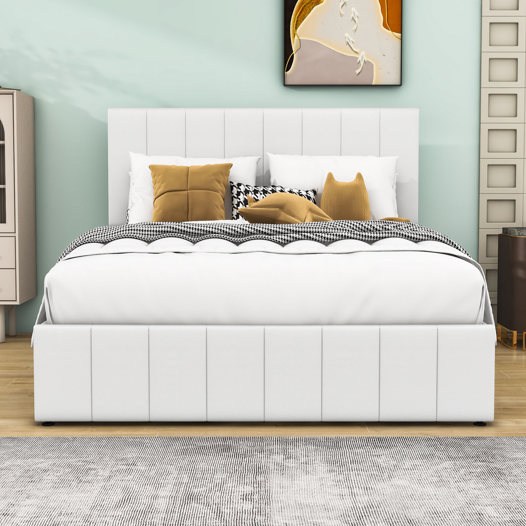 Latitude Run® Upholstered Platform Bed With A Hydraulic Storage System