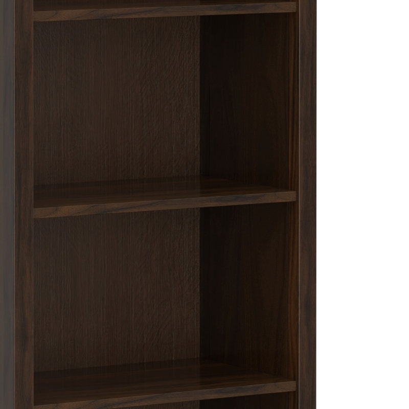 Simpli Home Warm Shaker 26"W Solid Wood 5 Shelf Bookcase with ...