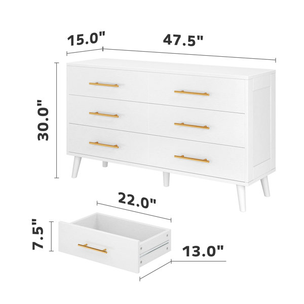 Mercer41 Dreggors 6 - Drawer Dresser & Reviews | Wayfair