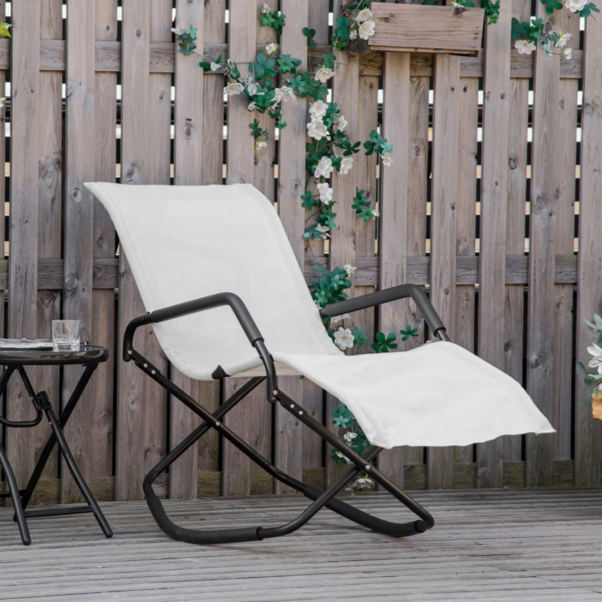Brayden Studio Rocking Sun Lounger, Chaise Lounge Rocker For Sunbathing ...