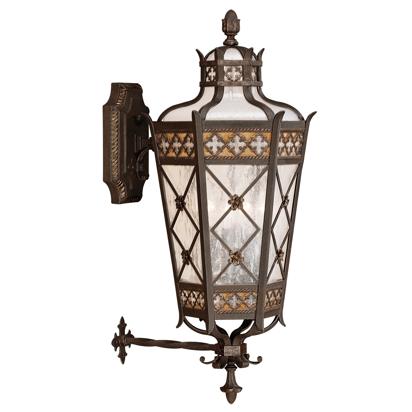 Fine Art Handcrafted Lighting Chateau Variegated 4 - Bulb Frosted Glass ...