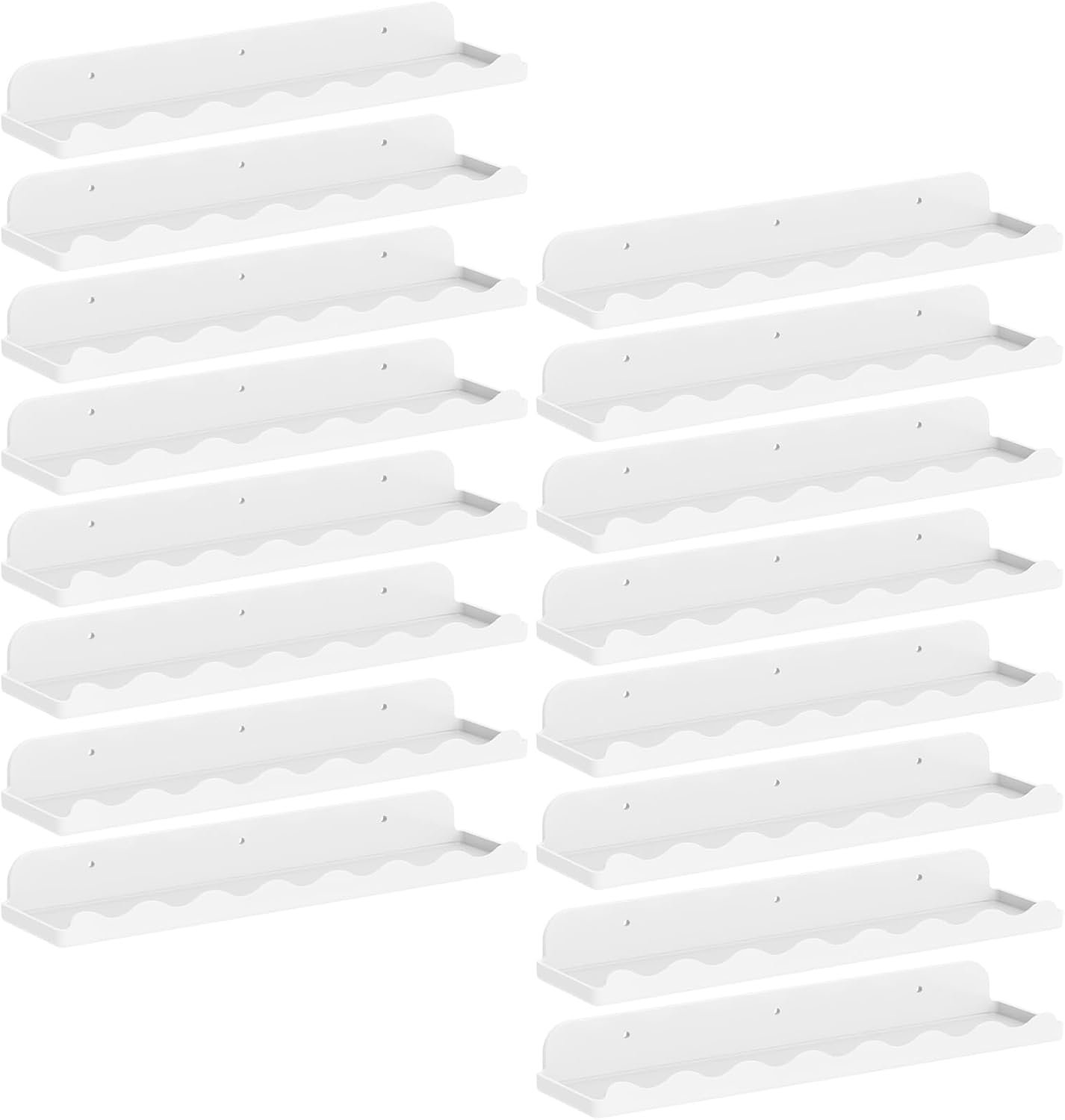 Hokku Designs White Cloud Plastic Nursery Floating Book Shelves 16 Pack ...