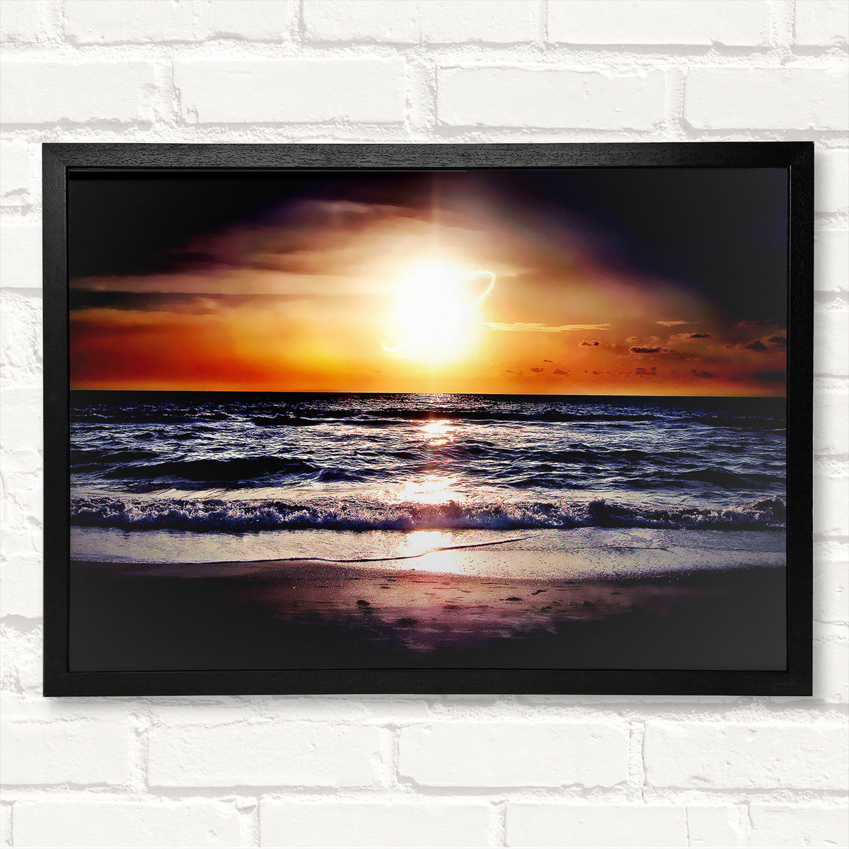 House of Hampton Blazing Sun Star Ocean Framed Print | Wayfair.co.uk