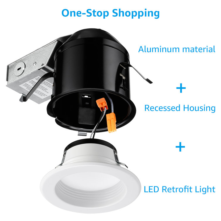 TORCHSTAR LED 4" Recessed Downlight Kit Remodel IC & Air Tight ...