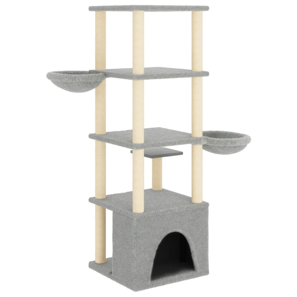 Latitude Run® Cat Tree Engineered Wood, Plush, Sisal 58 Inches Height ...
