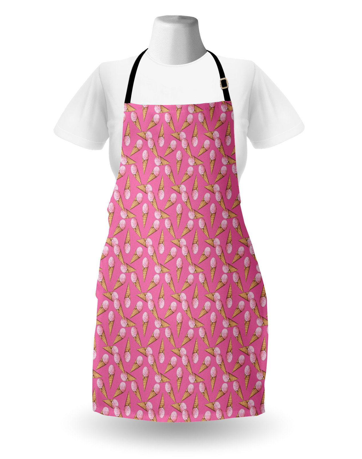 Bungalow Rose Ice Cream Apron Unisex Summer Desserts Pinkish Adult Size Pink and Pale Brown ...
