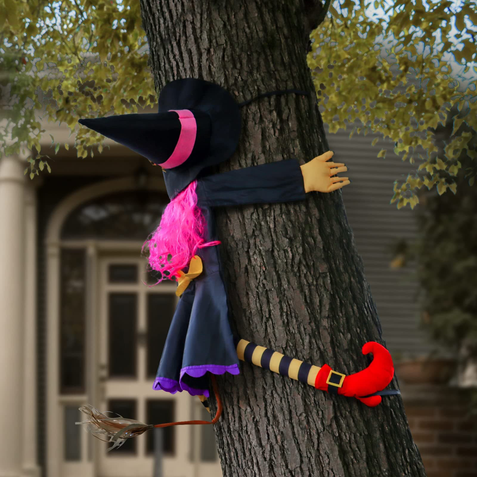 The Holiday Aisle® 51" Crashing Witch into Tree Halloween Decoration ...