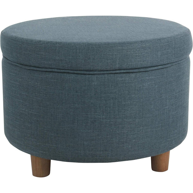 Latitude Run® Upholstered Round Storage Ottoman | Wayfair