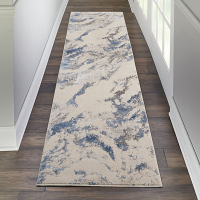 Mercer41 Sienna Abstract Blue/Ivory/Gray Area Rug & Reviews | Wayfair