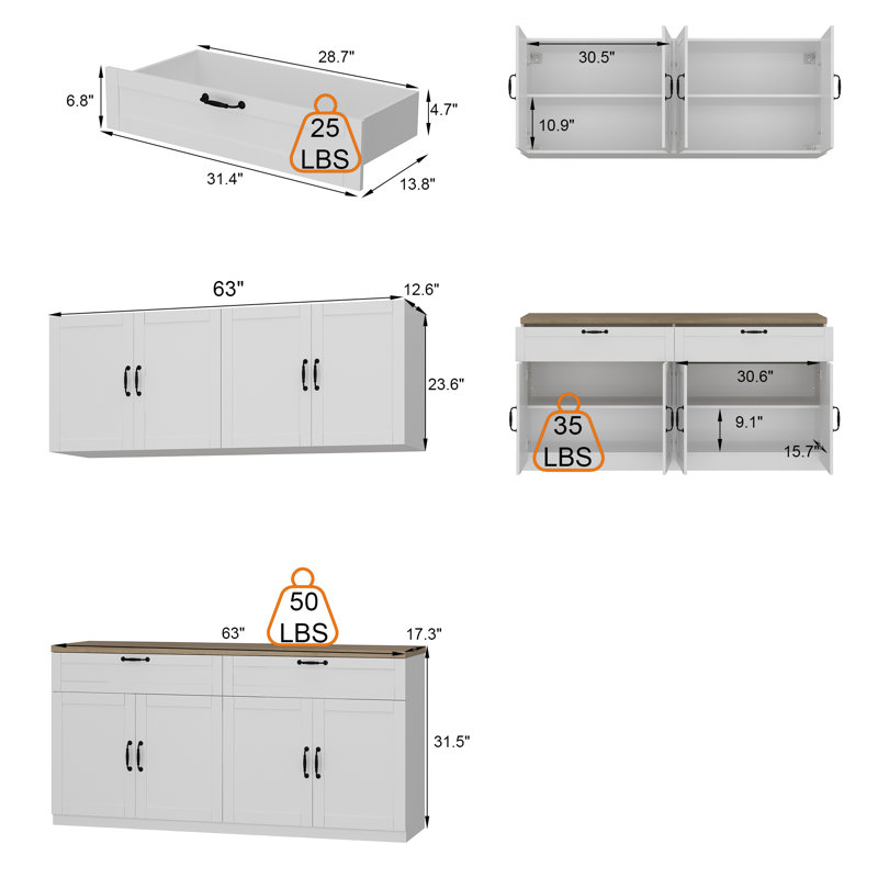 WFX Utility™ Split Garage Cabinet With Drawer | Wayfair