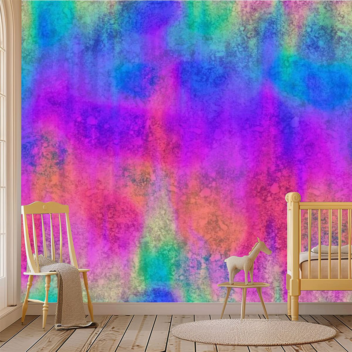Ivy Bronx Peel and Stick Canvas Wallpaper Wall Mural Seamless oil slick ...