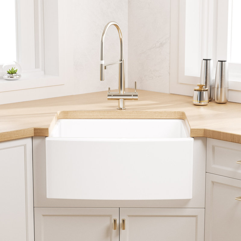 Eridanus Gibbous Ceramic Farmhouse Apron-Front Kitchen Sink with Sink ...