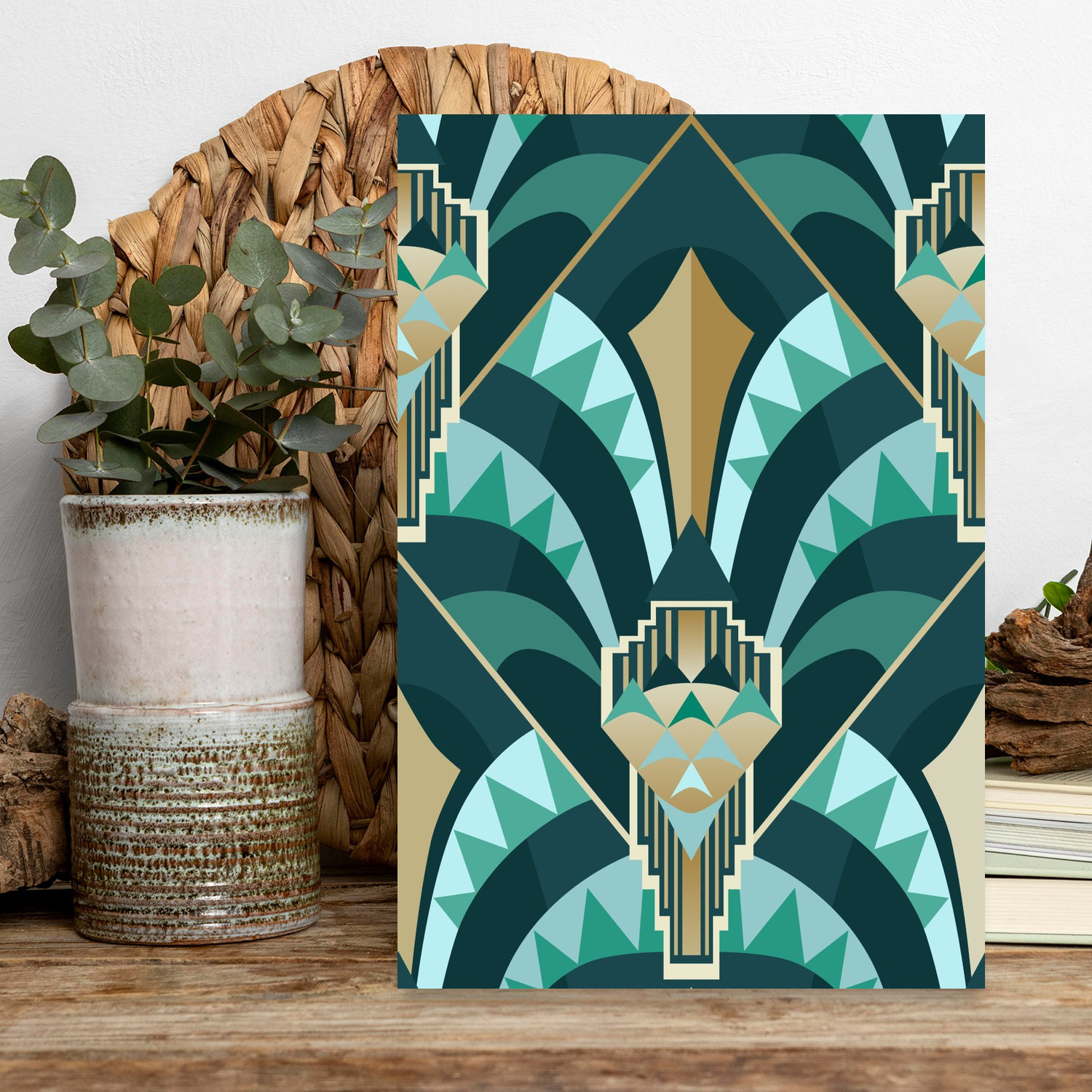 Latitude Run® Modern Artdeco Architecture Arches Blue Xl Seamless ...