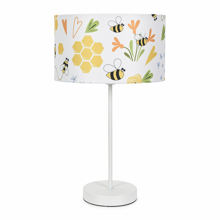 17 Stories Charlie White Metal Single Stem Table Lamp with Bee Lamp ...