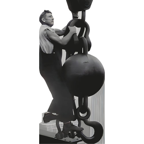 Wet Paint Printing H81018 1930 Construction Worker Crane Wrecking Ball ...