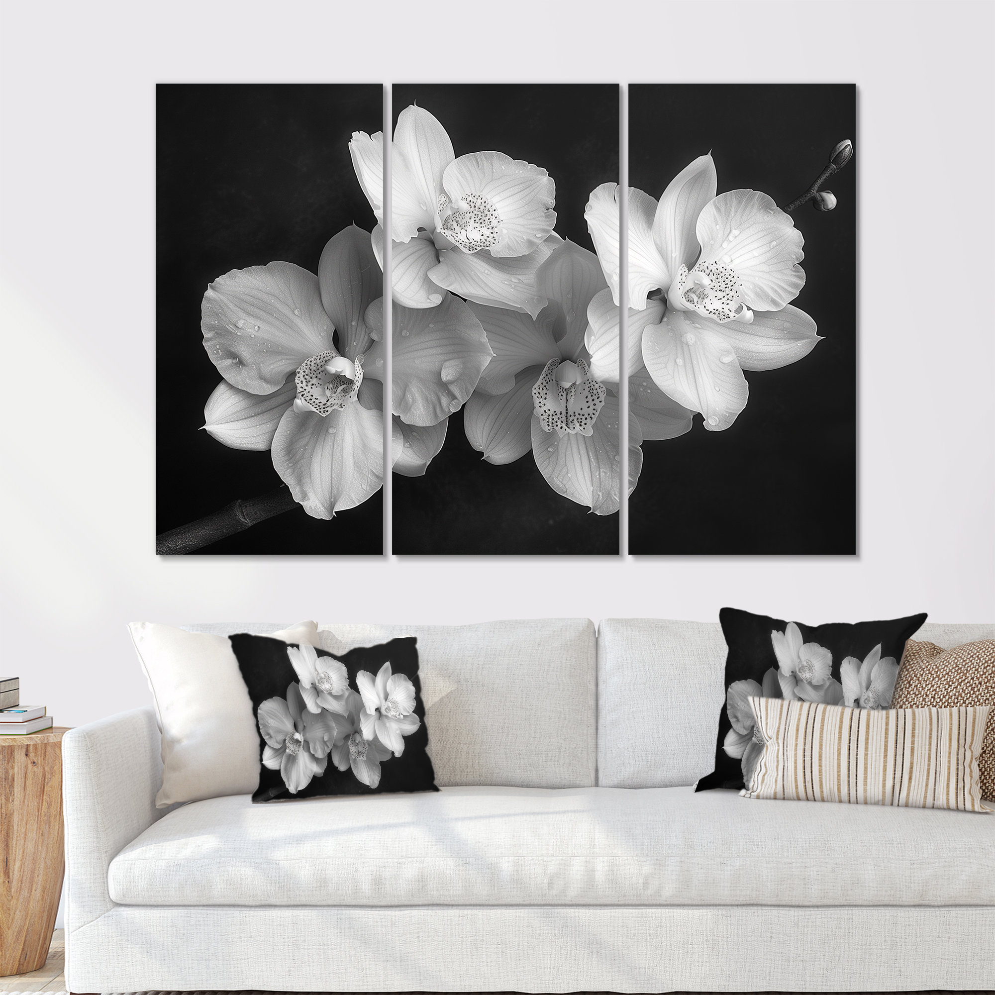 Latitude Run® Botanical Magic Black And Orchids Photo II - Orchids Wall ...