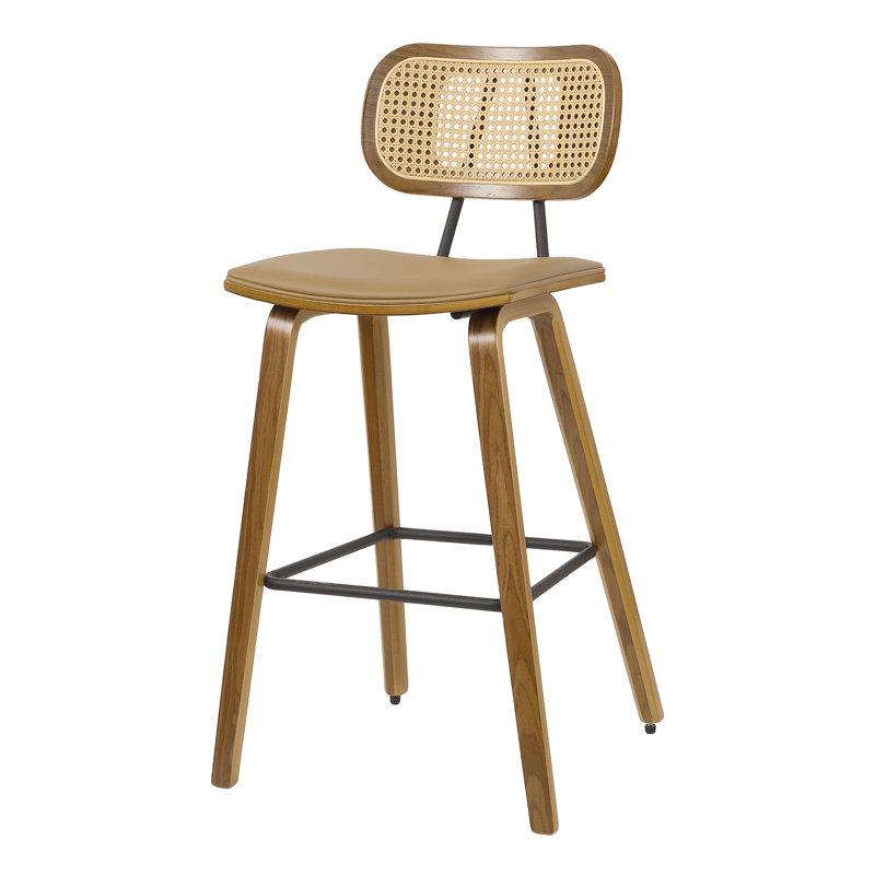Latitude Run® Upholstered Rattan Counter & Bar Stool & Reviews | Wayfair