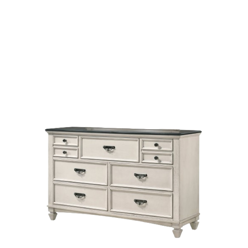 August Grove Sawyer Antique White/Brown Dresser - Wayfair Canada