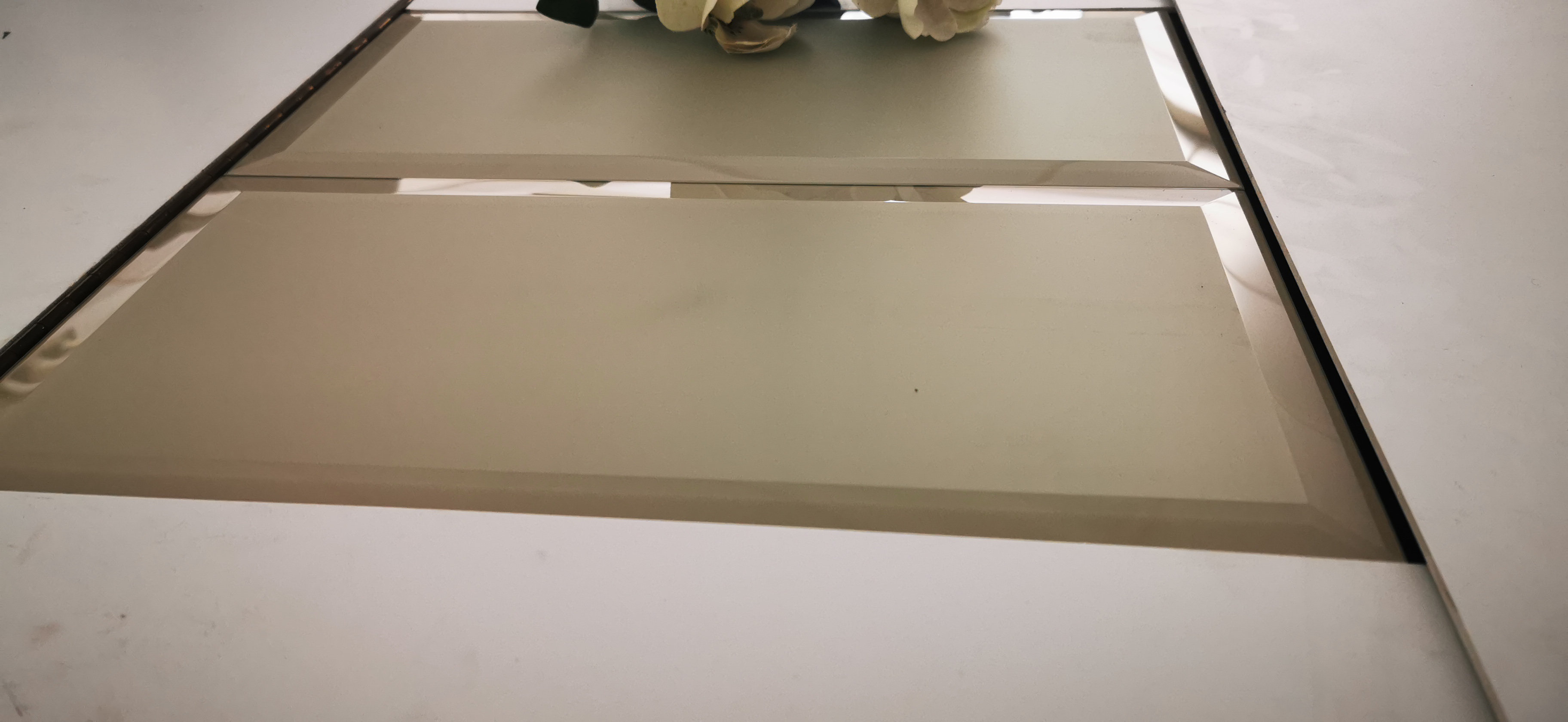 Abolos Frosted Elegance 8 in. x 16 in. Diamond Grade Glass Beveled ...