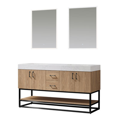 Everly Quinn Caron 60" Single Bathroom Vanity Set | Wayfair