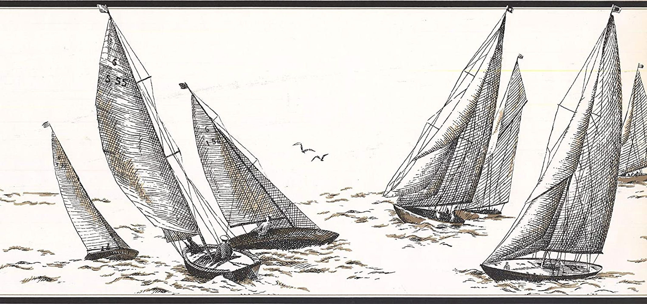 Breakwater Bay Destinee Ships 15' L x 9" W Wallpaper Border | Wayfair