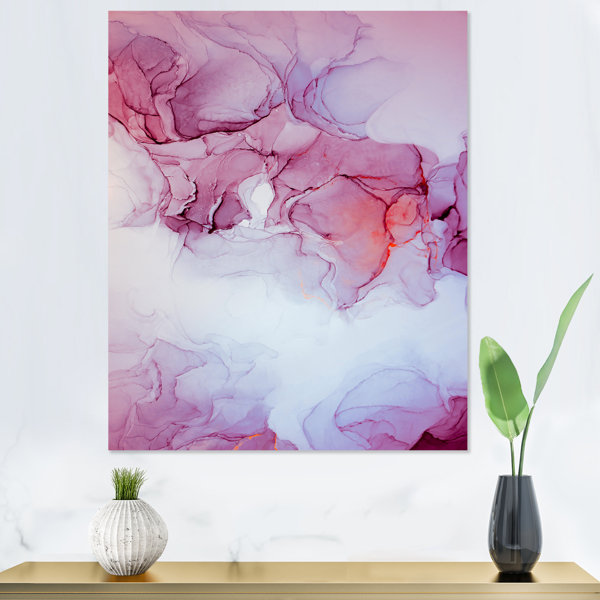Wrought Studio Luxury Pink Marbling Flow Art IV " Luxury Pink Marbling ...