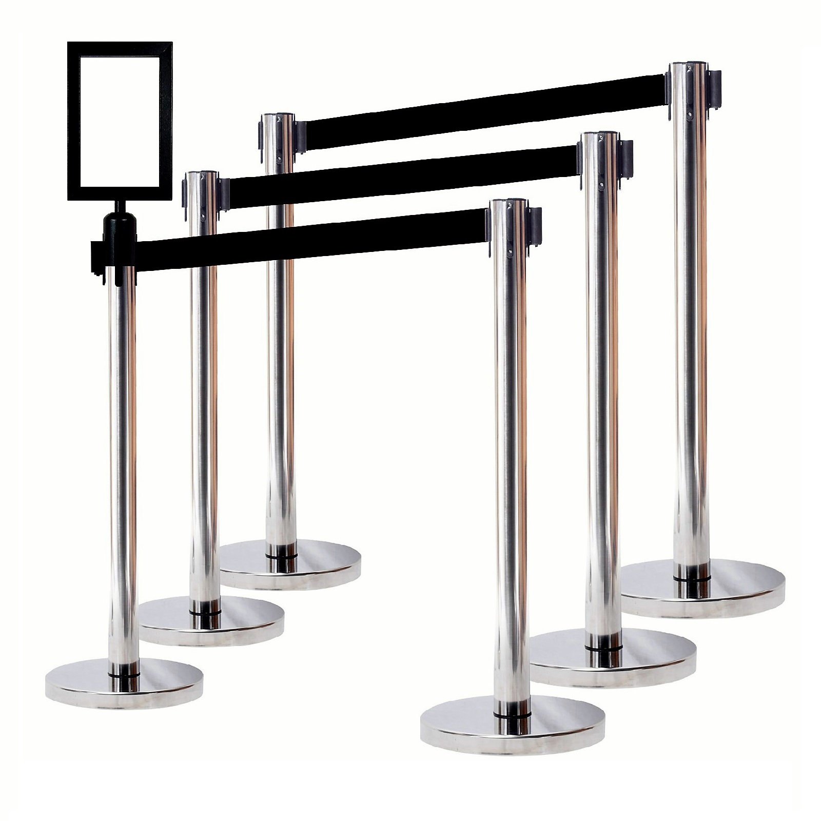 VIP Crowd Control 36" Retractable Belt Queue Safety Stanchion Barrier ...