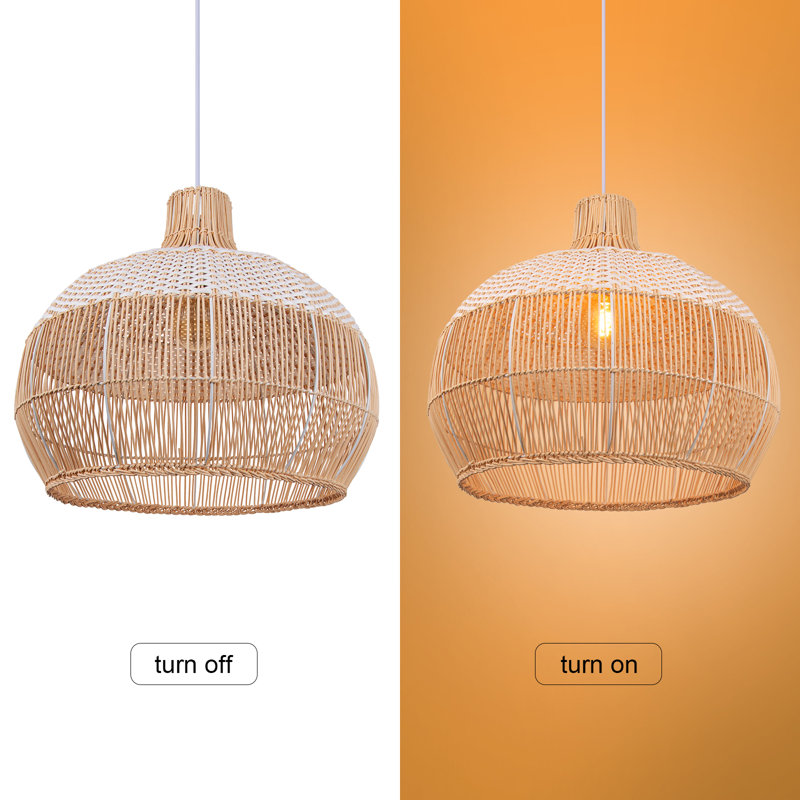 Bayou Breeze Ajshe 1 - Light Rattan Teardrop Pendant & Reviews | Wayfair