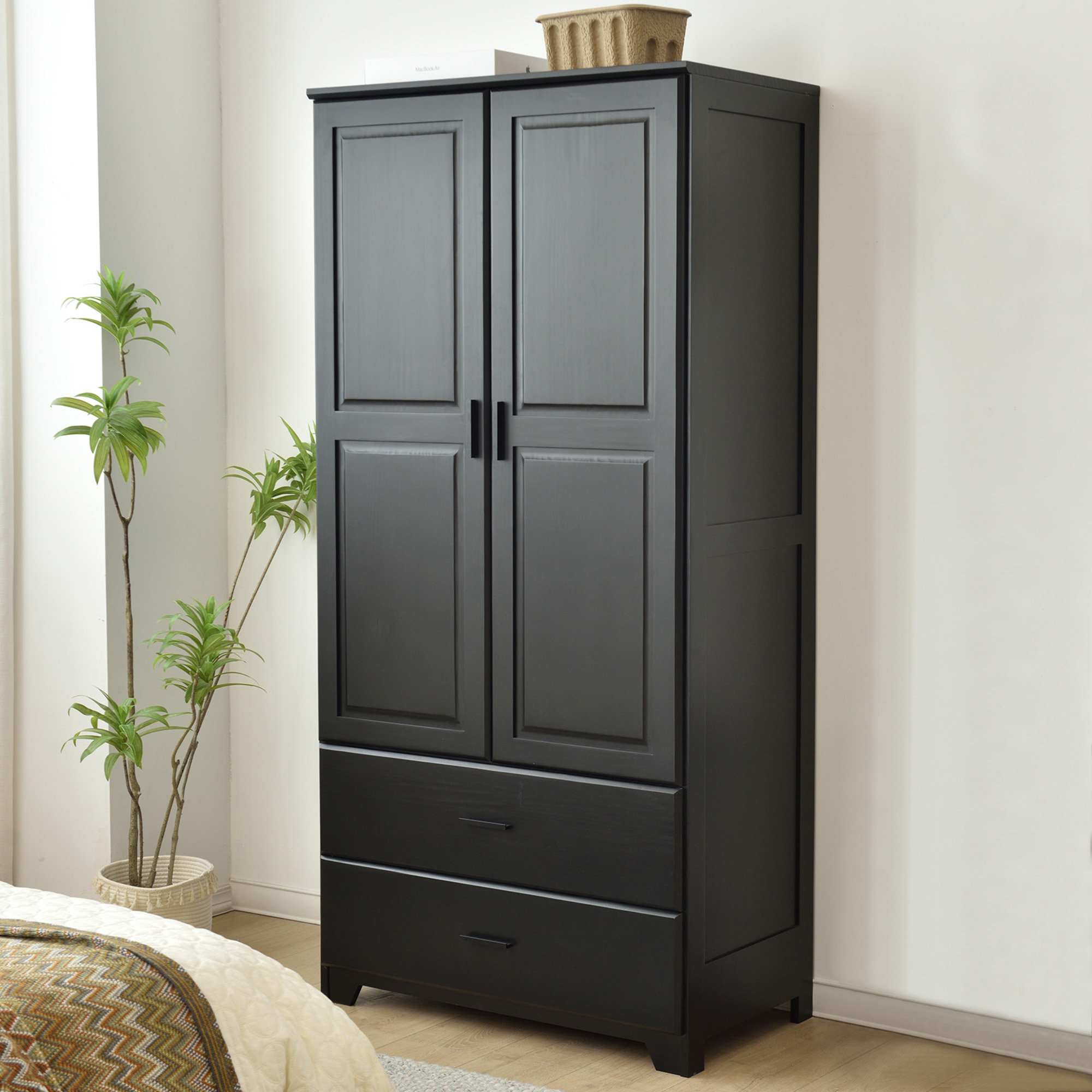 Red Barrel Studio® Zulfa Better Home Products Pine Wood Closet with ...