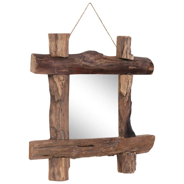 Alpen Home Log Mirror Natural 50x50 cm Recycled Teak Wood | Wayfair.co.uk