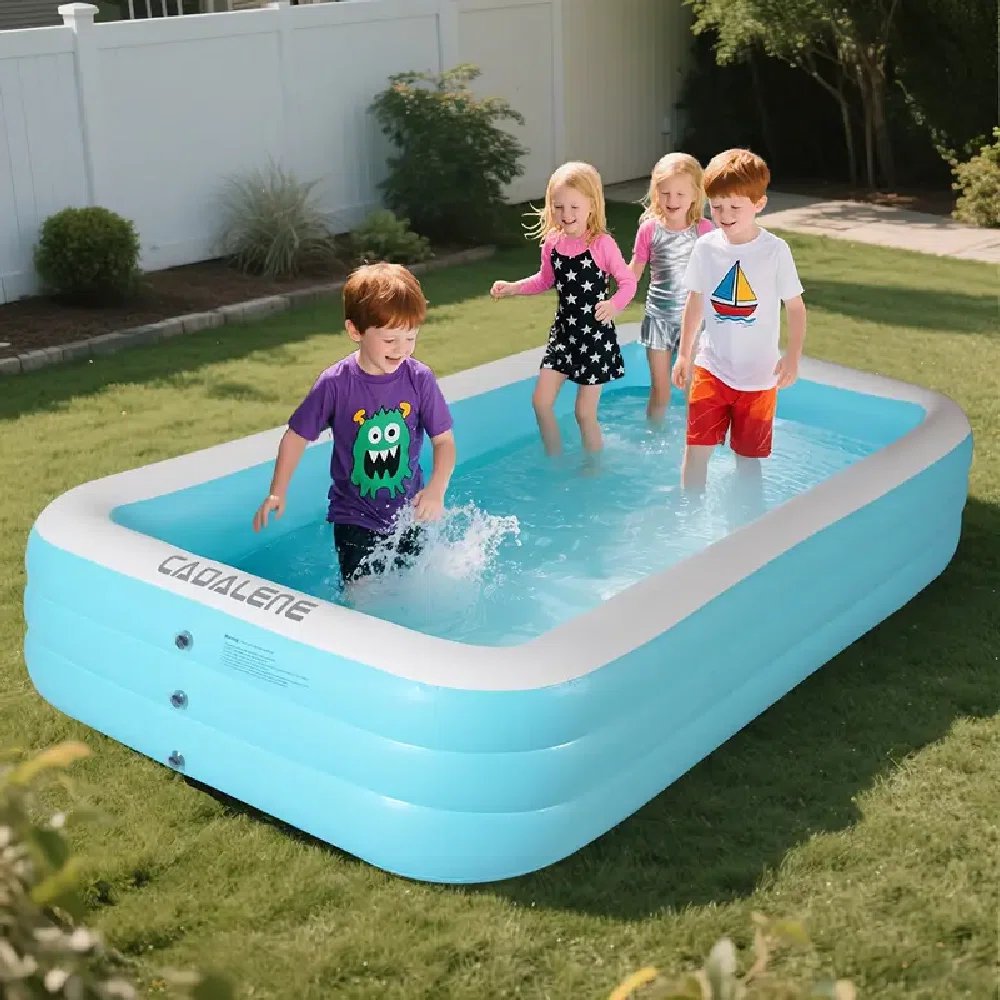 c&g home 120"X72"X22" Inflatable Swimming Pool - 3-Layer Leak-Proof PVC ...