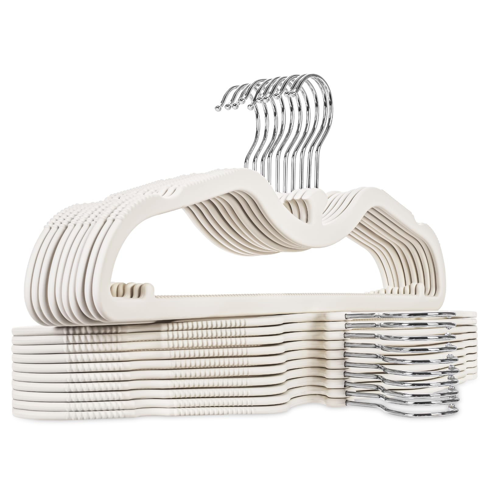 Hokku Designs 20 Pack Upgraded Slimline Short Neck Hangers Space-Saving ...