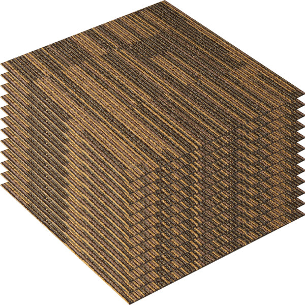 VEVOR 20'' W x 20'' L Level Cut And Loop Polyester Carpet Tile | Wayfair