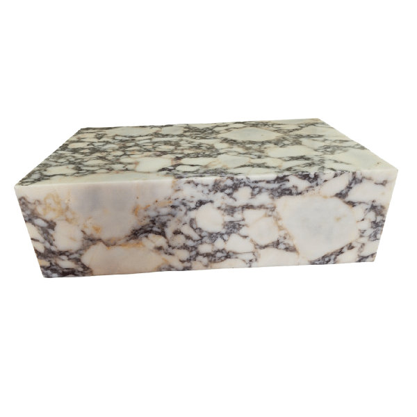 BETACH Genuine Marble Block Coffee Table, Matte - Calacatta Viola ...
